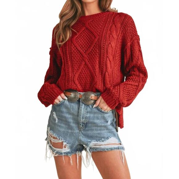 AEMI+CO | Sweaters | New Aemi Co Adela Knit Sweater In Red | Poshmark